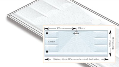 AKW 18071 Low Profile 1200x760 Shower Tray With Gravity Waste - Shepway ...