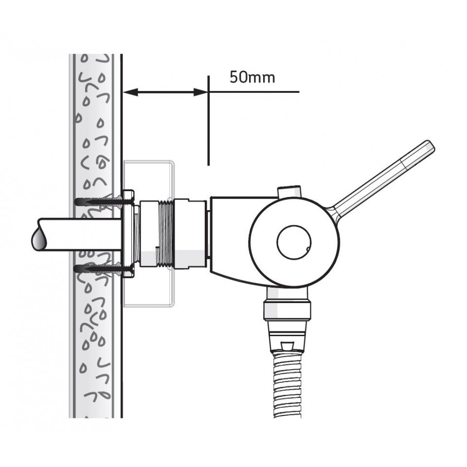 AKW 25424 Wall Mount Fixings Chrome Plates for Shower Mixer - Shepway ...